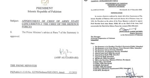 Asim Munir Appointed Pakistan's First CDF